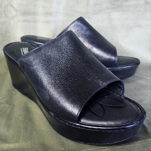 Bjorn Borg | Shoes | Vintage Bjorn Chunky Peep Toe Leather Platform ...